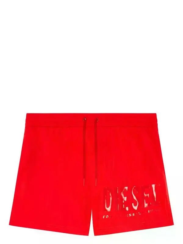 DIESEL® Logo-print Swim Shorts - Red