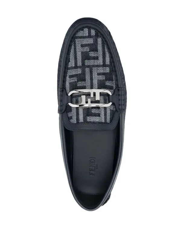 Fendi Logo-plaque Leather Loafers
