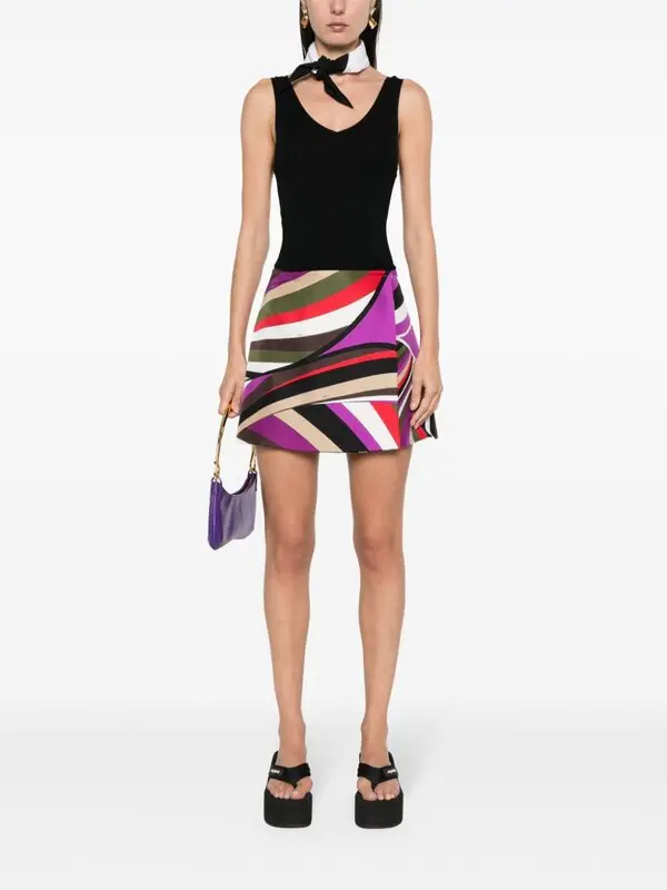 Emilio Pucci Iride-print Silk Mini Skirt