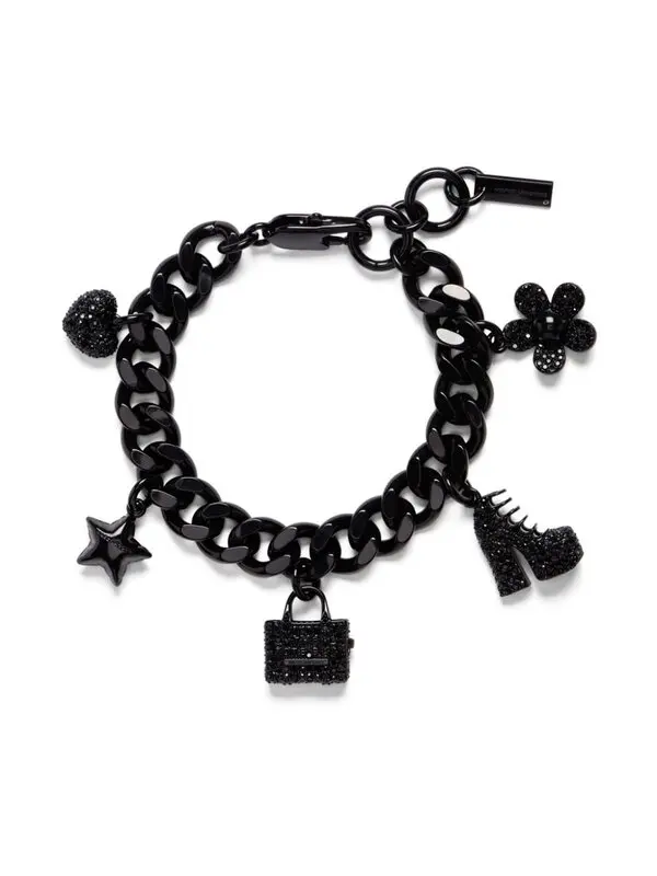 Marc Jacobs Mini Icon Pavé Charm Bracelet - Black