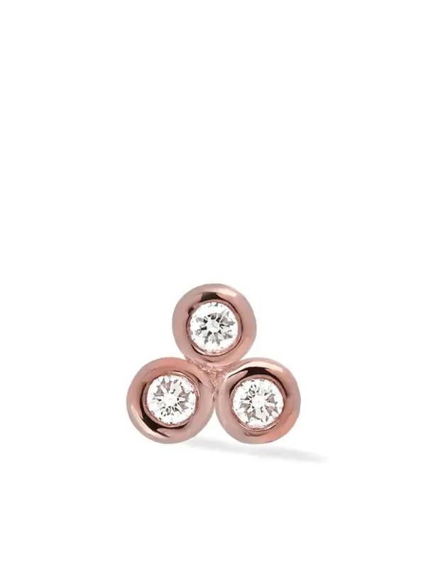 LARK & BERRY 14kt Rose Gold Trio Diamond Stud Earring - Pink