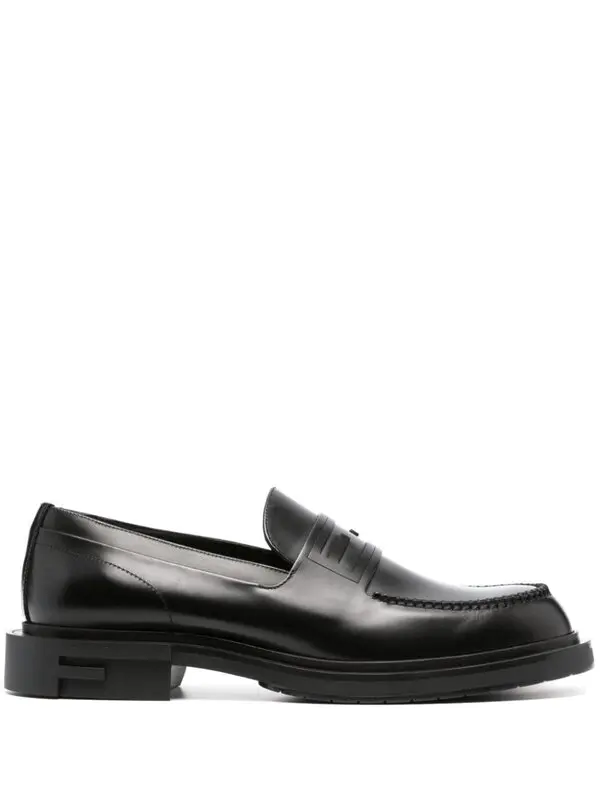 Fendi Frame Leather Loafers
