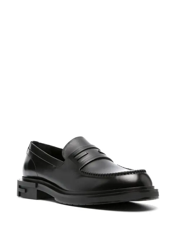 Fendi Frame Leather Loafers