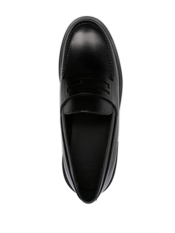 Fendi Frame Leather Loafers
