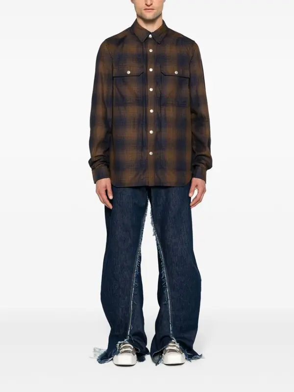 Rick Owens Checked Cotton Overshirt