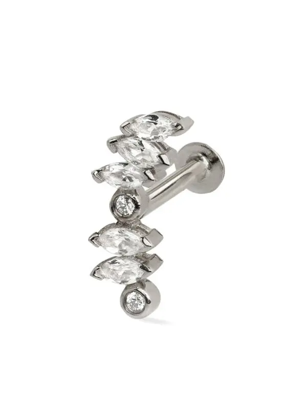 LARK & BERRY 14kt White Gold Sapphire And Diamond Earring