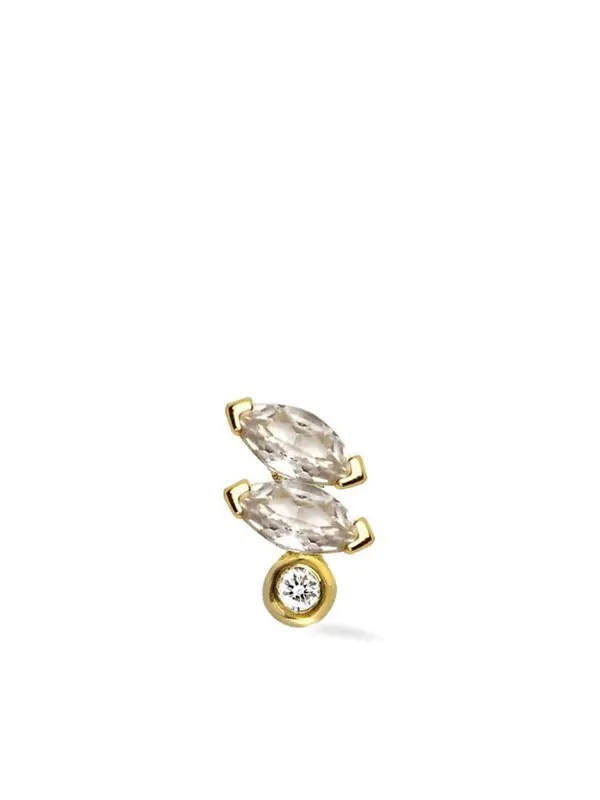 LARK & BERRY 14kt Yellow Sapphire And Diamond Stud Earring - Gold