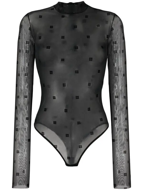 Givenchy Logo-print Mesh Bodysuit