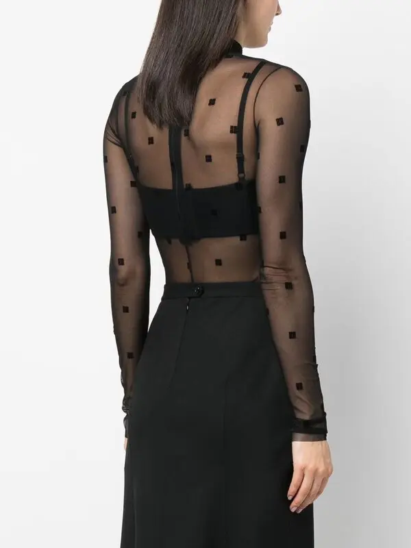 Givenchy Logo-print Mesh Bodysuit