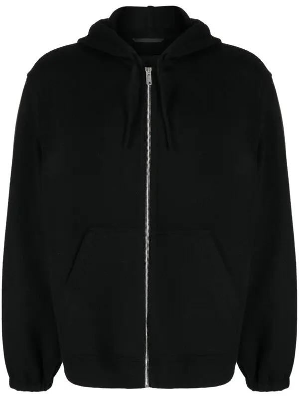 Givenchy Zip-front Wool-blend Hoodie - Black