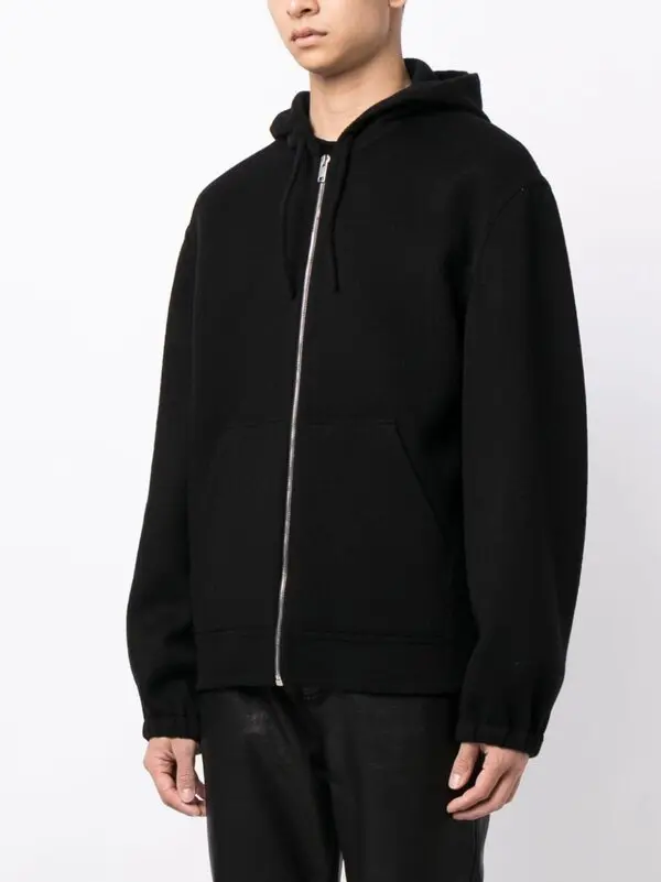 Givenchy Zip-front Wool-blend Hoodie - Black