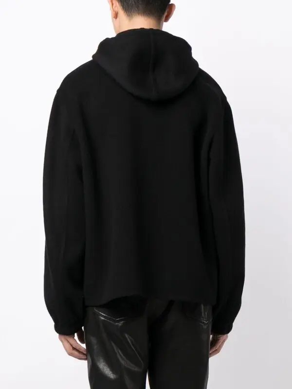 Givenchy Zip-front Wool-blend Hoodie - Black