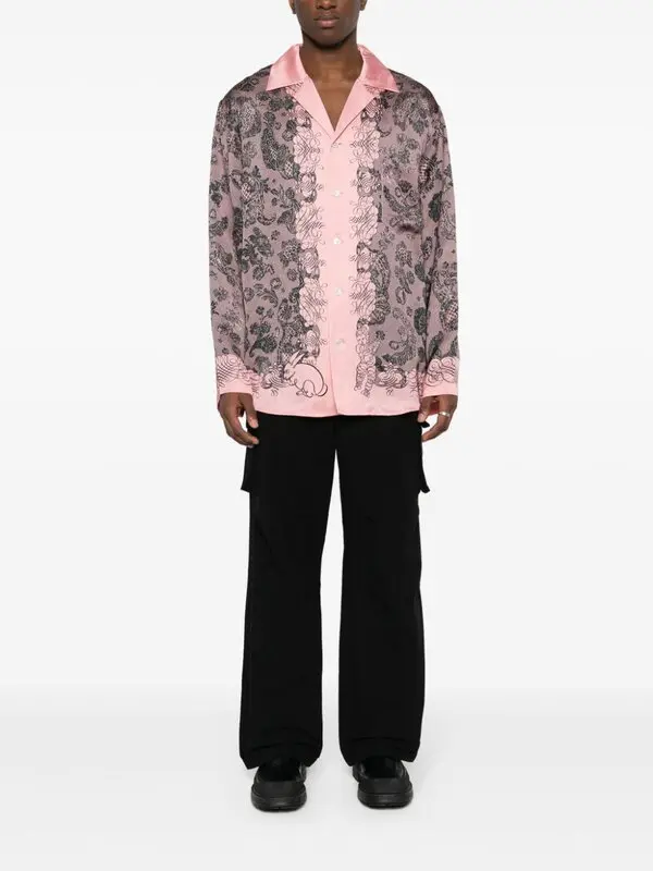 Acne Studios Floral-print Satin Shirt