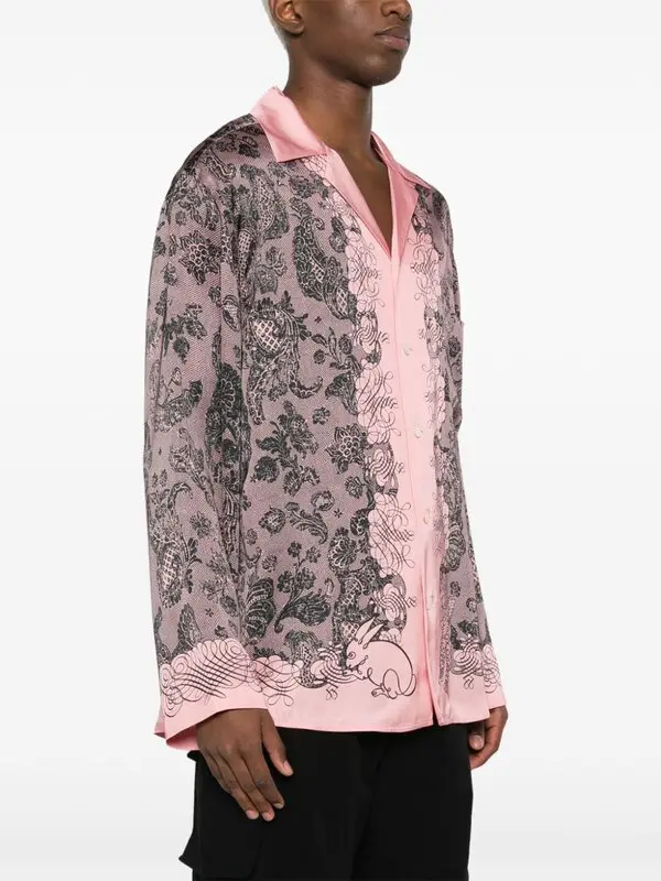 Acne Studios Floral-print Satin Shirt