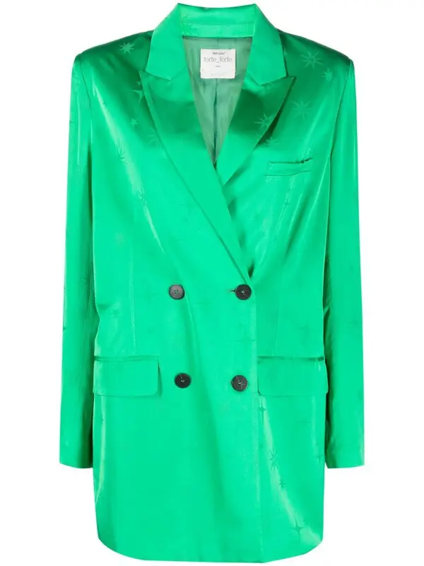 FORTE_FORTE Pattern-jacquard Satin Blazer