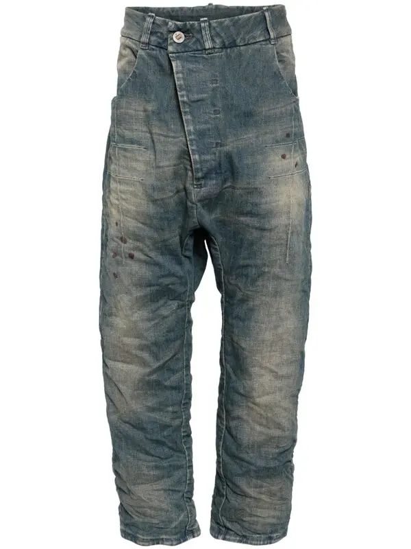 Boris Bidjan Saberi Asymmetric Drop-crotch Jeans
