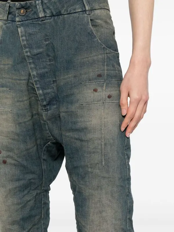 Boris Bidjan Saberi Asymmetric Drop-crotch Jeans