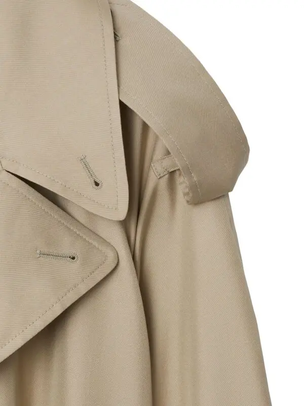 Burberry Double-breasted Silk Trench Coat - Neutrals