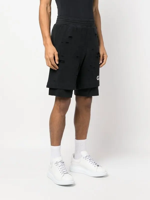 Givenchy Logo-print Knee-length Track Shorts - Black
