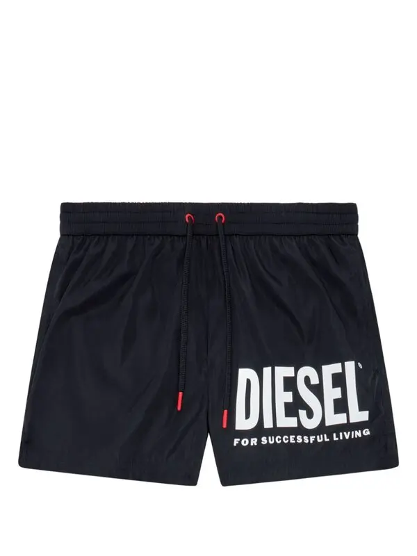 DIESEL® Logo-print Swim Shorts - Black