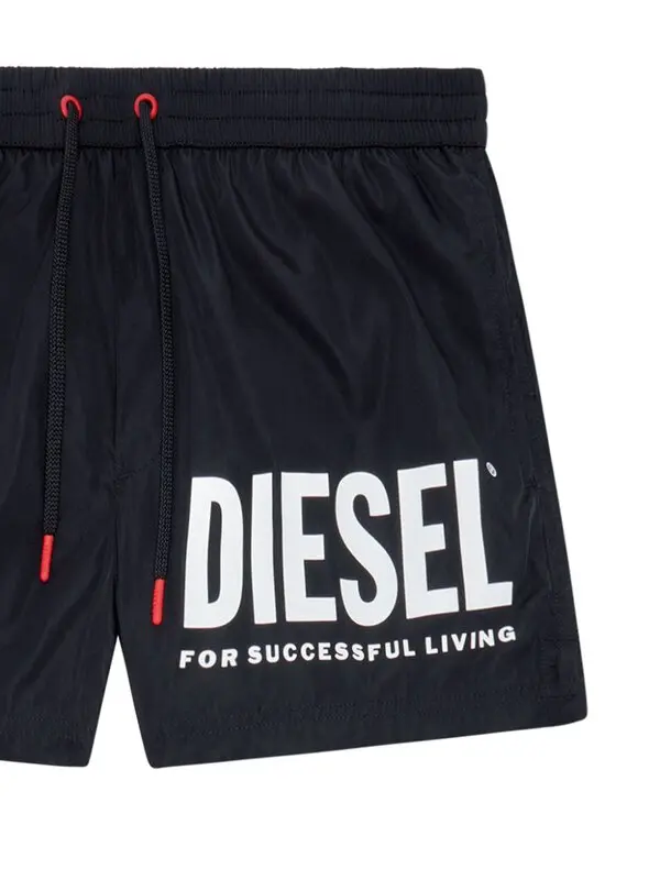 DIESEL® Logo-print Swim Shorts - Black