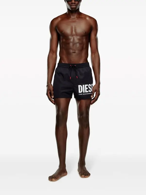 DIESEL® Logo-print Swim Shorts - Black