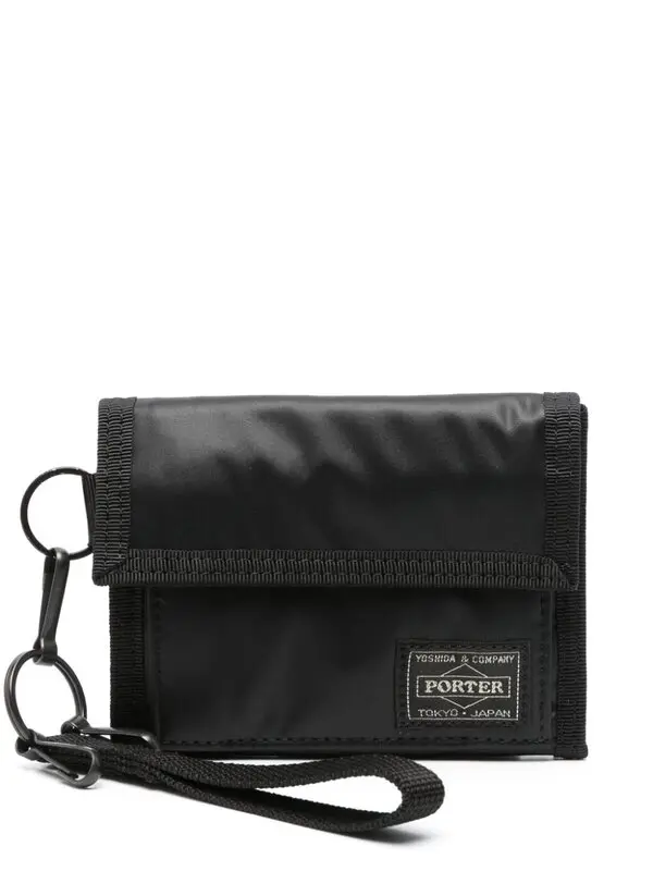 PORTER-YOSHIDA & CO Logo-appliqué Tri-fold Wallet - Black