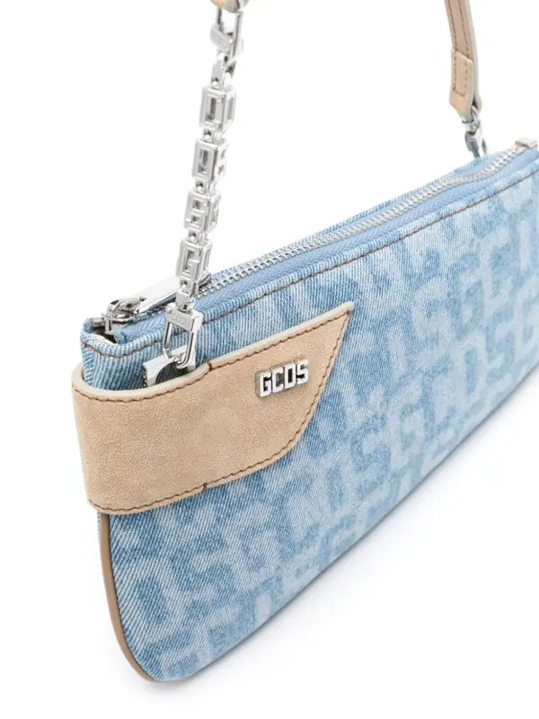 Gcds Logo-lettering Denim Shoulder Bag