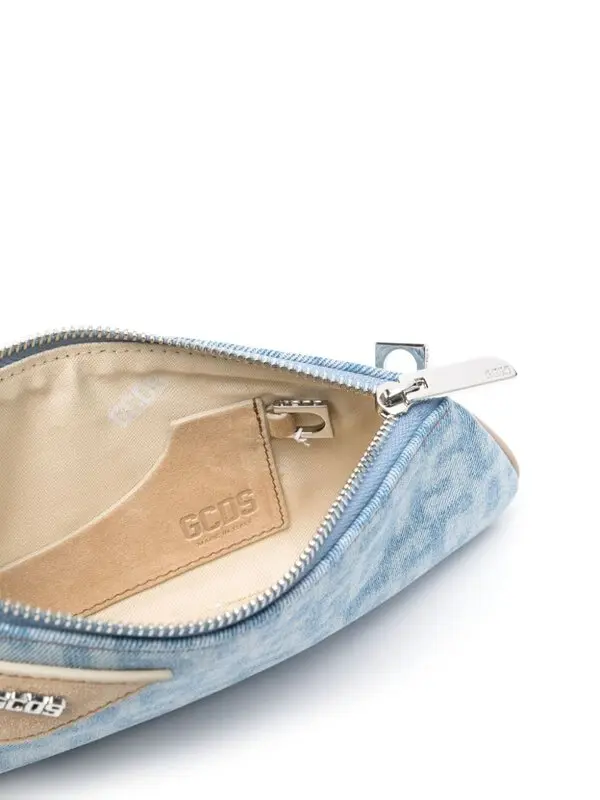 Gcds Logo-lettering Denim Shoulder Bag