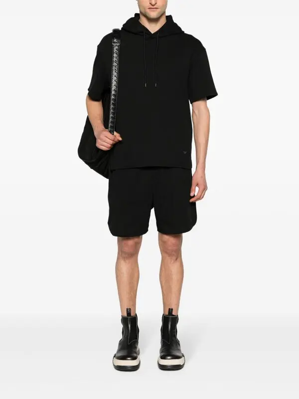 Emporio Armani Ribbed Short-sleeve Hoodie