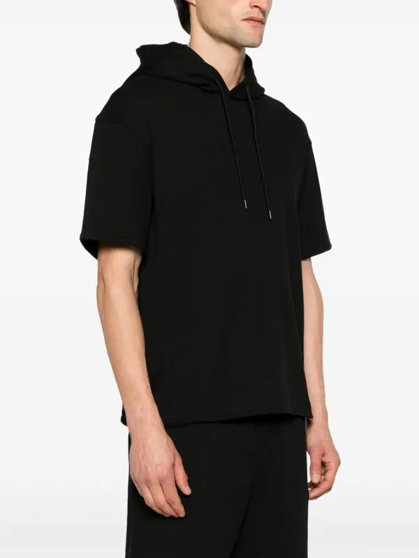 Emporio Armani Ribbed Short-sleeve Hoodie