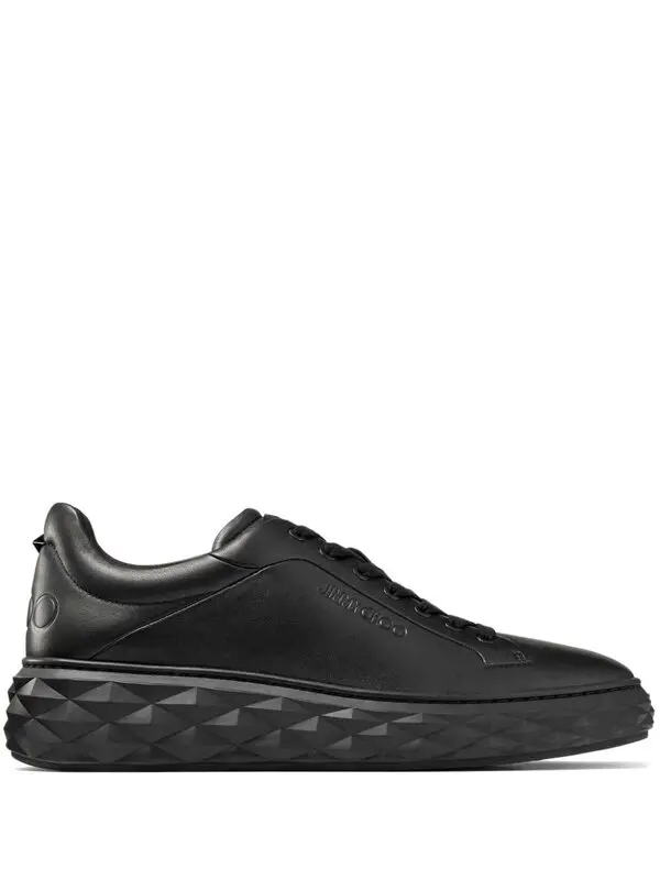 JIMMY CHOO Diamond Maxi Ii Leather Sneakers - Black