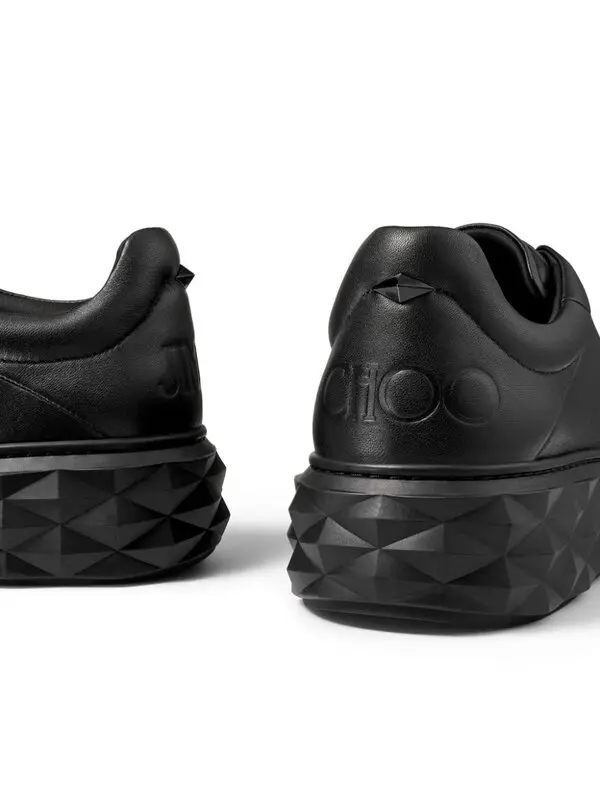 JIMMY CHOO Diamond Maxi Ii Leather Sneakers - Black