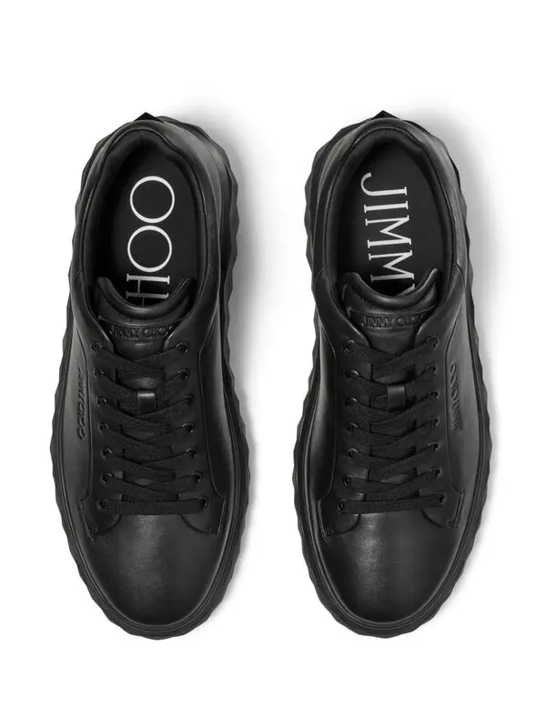 JIMMY CHOO Diamond Maxi Ii Leather Sneakers - Black