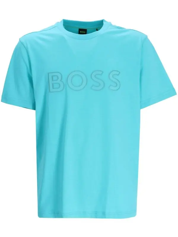 BOSS Logo-print Cotton T-shirt - Blue