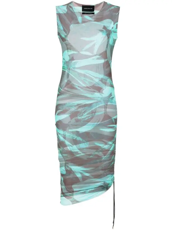 LOUISA BALLOU Heatwave Floral-print Dress - Brown