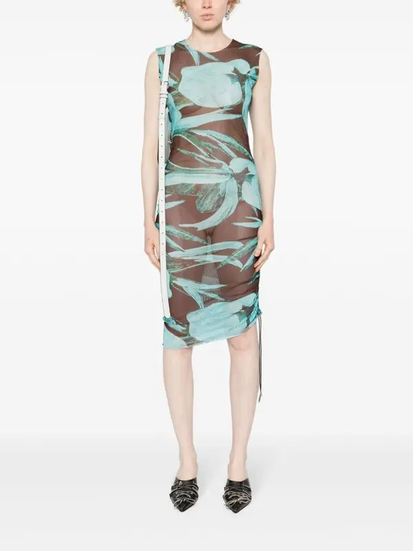 LOUISA BALLOU Heatwave Floral-print Dress - Brown