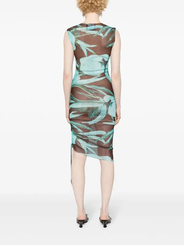LOUISA BALLOU Heatwave Floral-print Dress - Brown