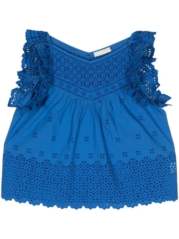 Ulla Johnson Leona Ruffled Blouse - Blue