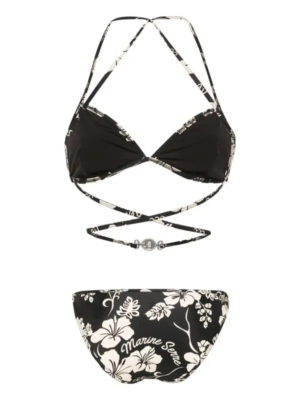 MARINE SERRE Floral-print Bikini