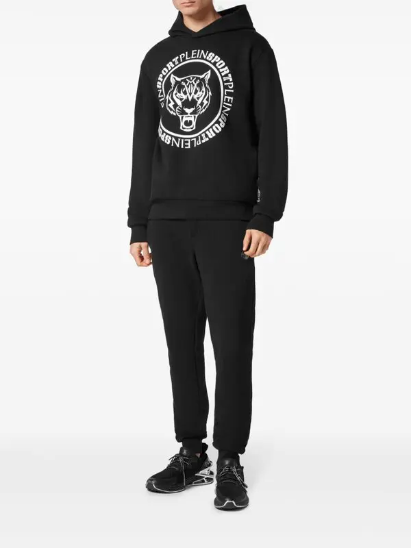 PLEIN SPORT Carbon Tiger Cotton-blend Hoodie - Black
