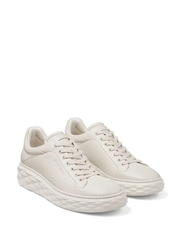 JIMMY CHOO Diamond Maxi Leather Sneakers - Neutrals