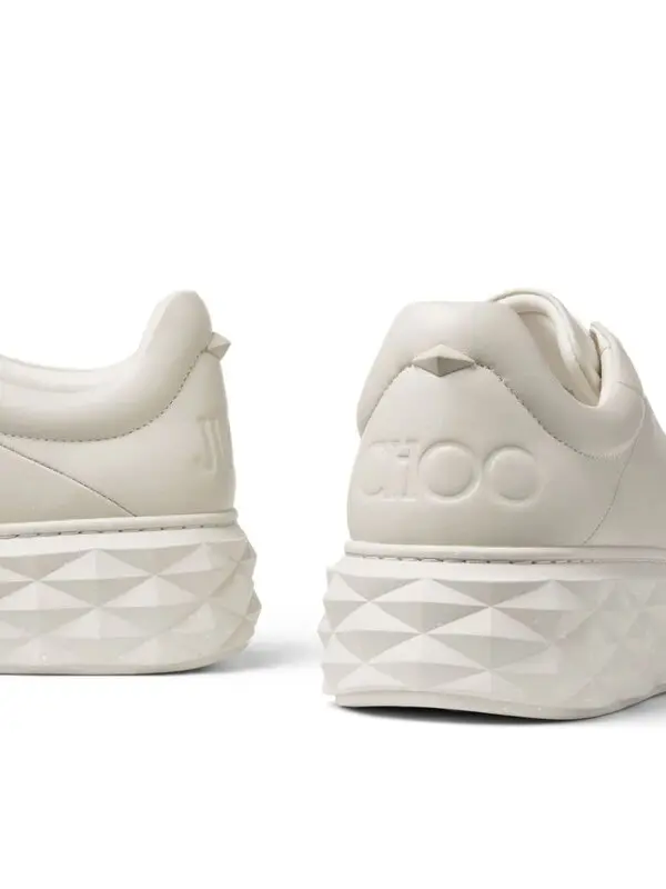 JIMMY CHOO Diamond Maxi Leather Sneakers - Neutrals
