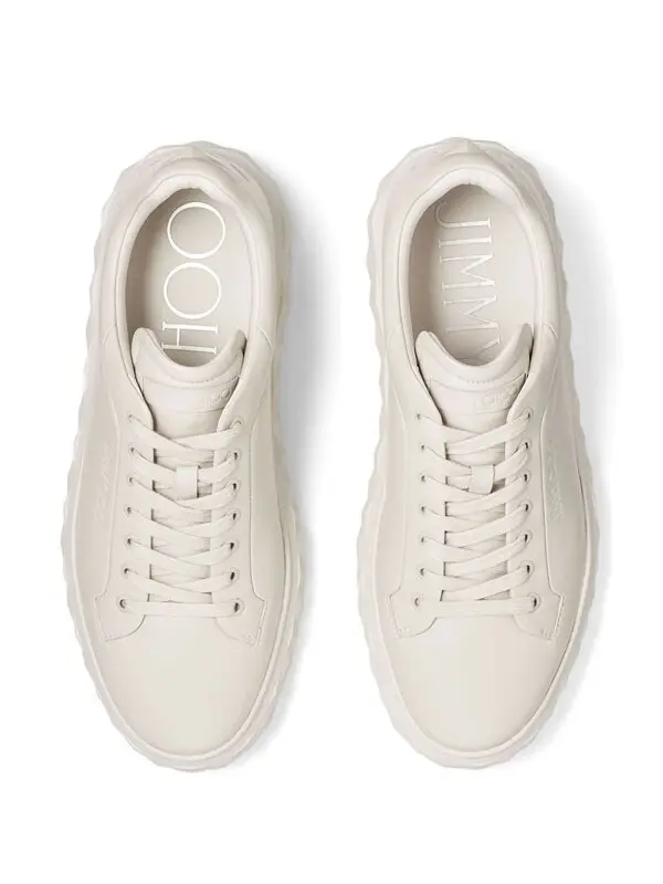 JIMMY CHOO Diamond Maxi Leather Sneakers - Neutrals