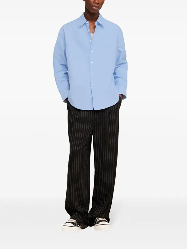 AMI Paris Embroidered-logo Cotton Shirt