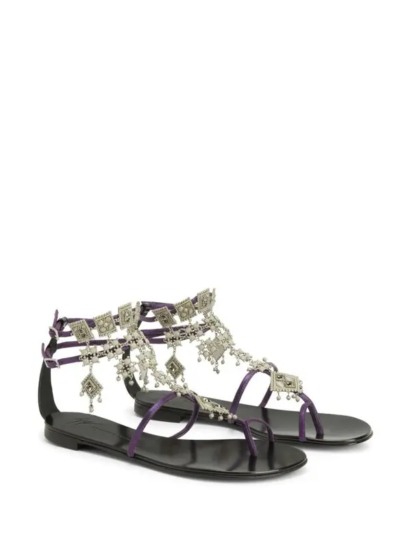 GIUSEPPE ZANOTTI Amira Embellished Sandals - Purple