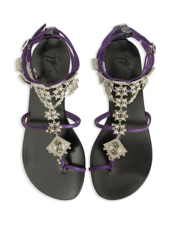 GIUSEPPE ZANOTTI Amira Embellished Sandals - Purple