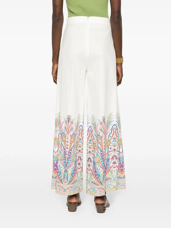 Etro Botanical-print Wide Leg Trousers