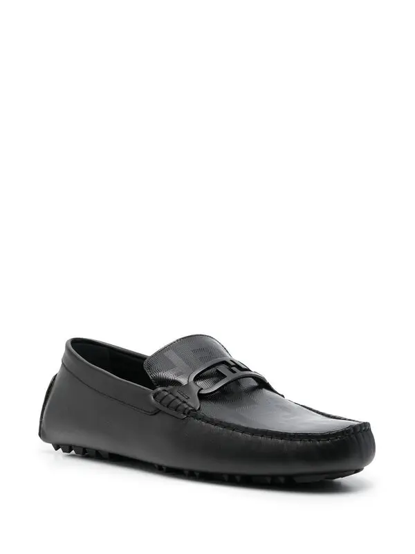 Fendi Logo-print Leather Loafers