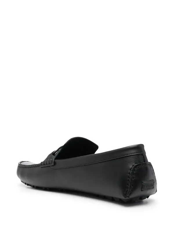 Fendi Logo-print Leather Loafers
